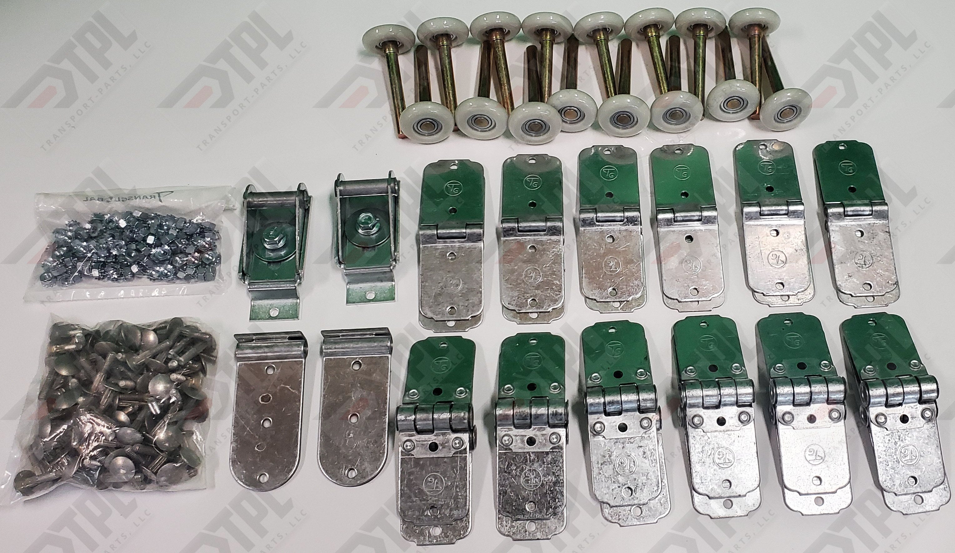 44 Piece TODCO Style Trailer Roll Up Door Hinges-2" Rollers Kit W/Hard ...
